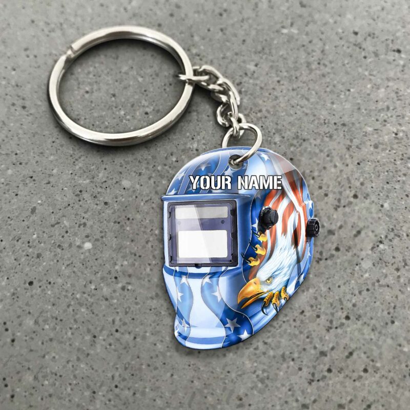 Personalized Welder Helmet Keychain - Jessiearts